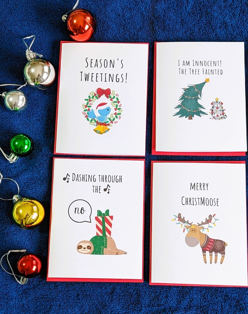 Funny Christmas Card, Holiday Greeting Set, Funny Christmas Card Pack ...