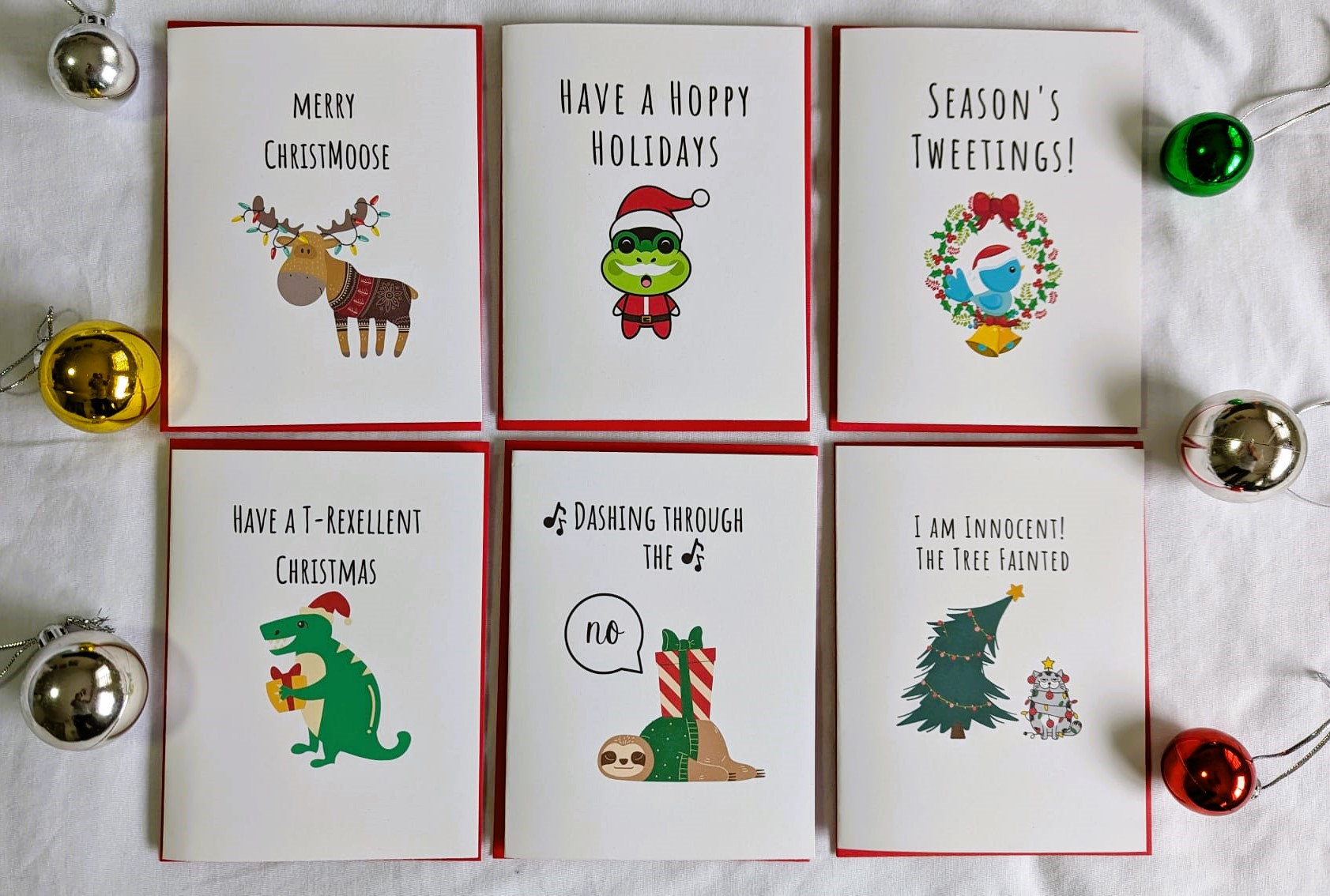 Funny Christmas Card, Holiday Greeting Set, Funny Christmas Card Pack ...