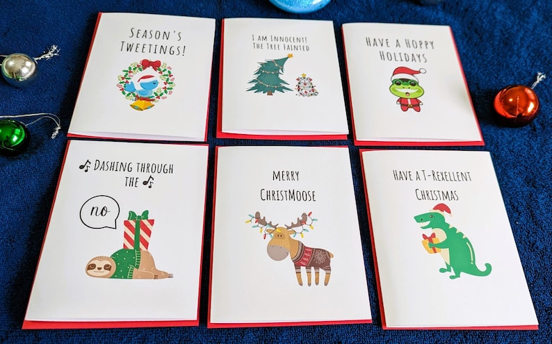 Funny Christmas Card, Holiday Greeting Set, Funny Christmas Card Pack ...