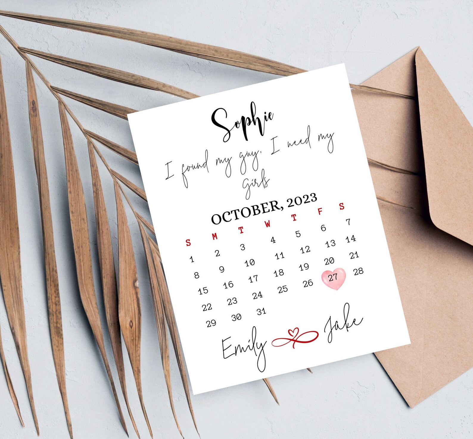 Bridesmaid Proposal Calendar Card Save the Date Proposal Calendar ...