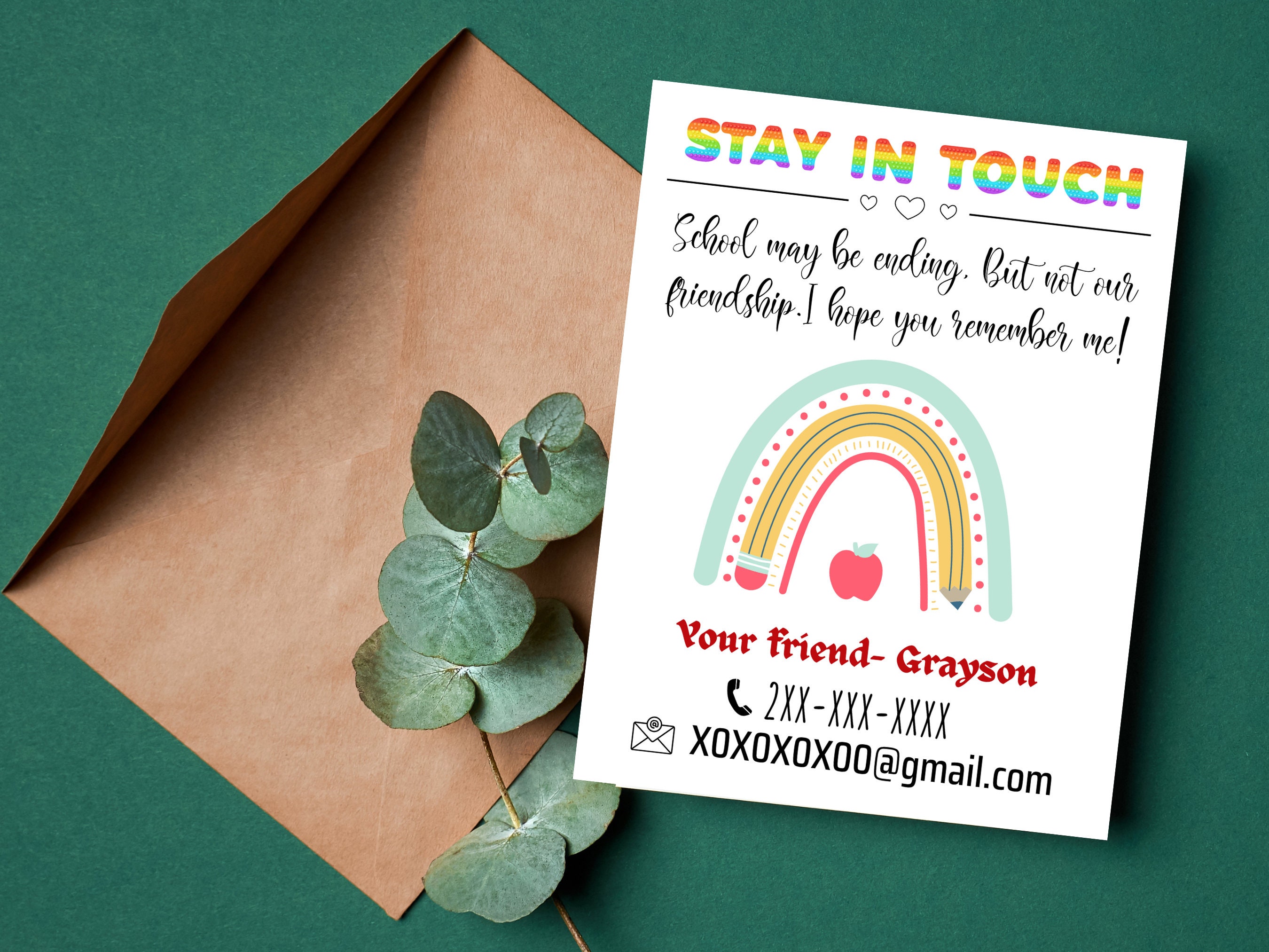 Card for Friend, End of Year Cards, School Leaving Card, Card for ...