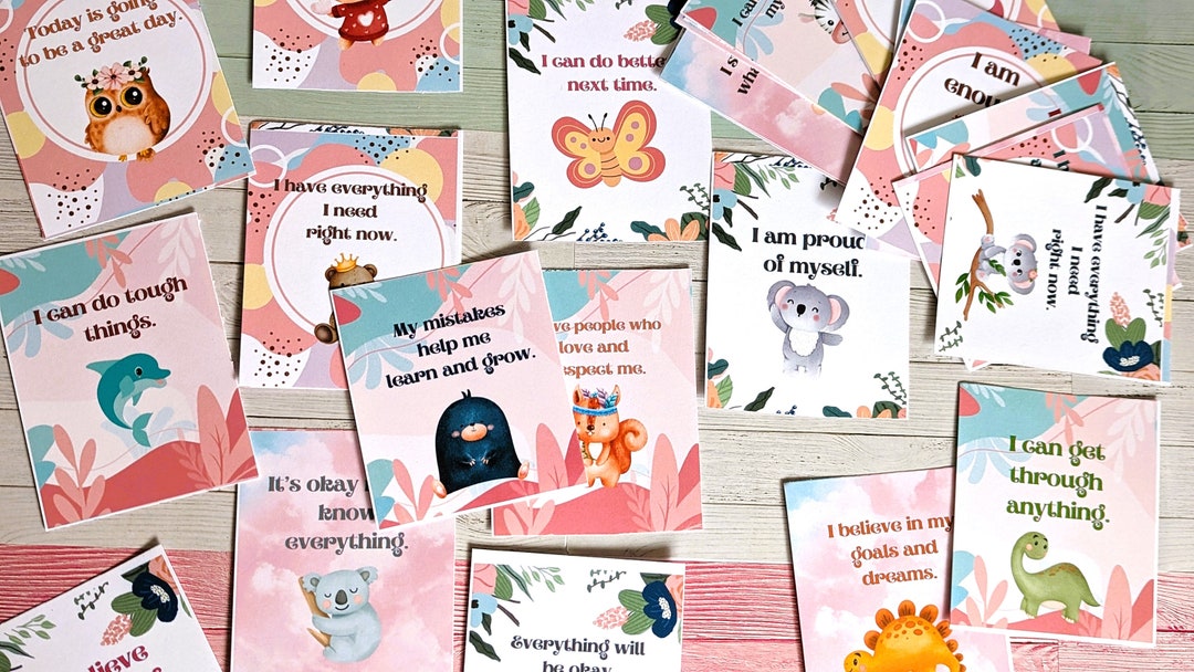 Children's Positive Affirmation Cards Digital Download | Encouragement ...