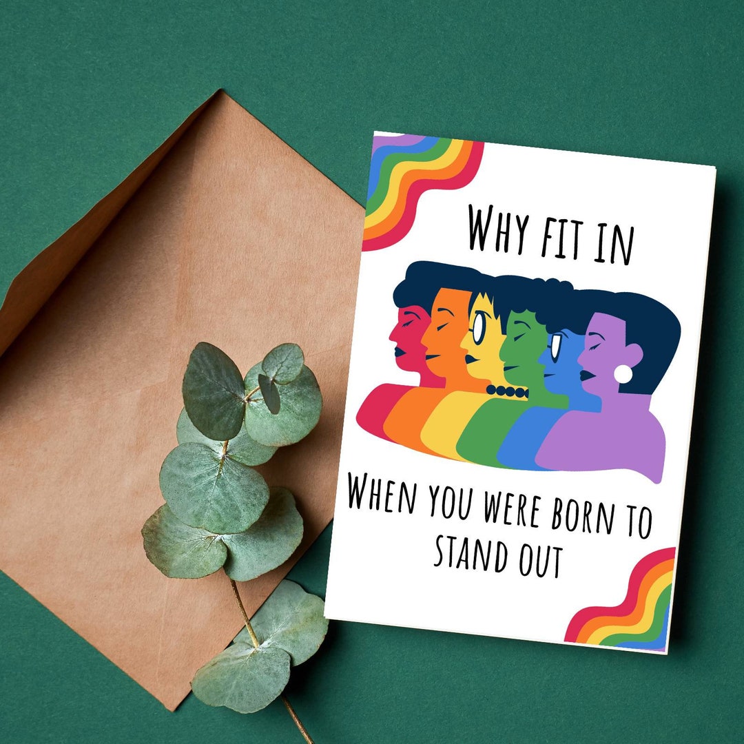 Happy Pride Cards, Pride LGBTQ Rainbow Greeting Card, LGBTQ Pride Card ...