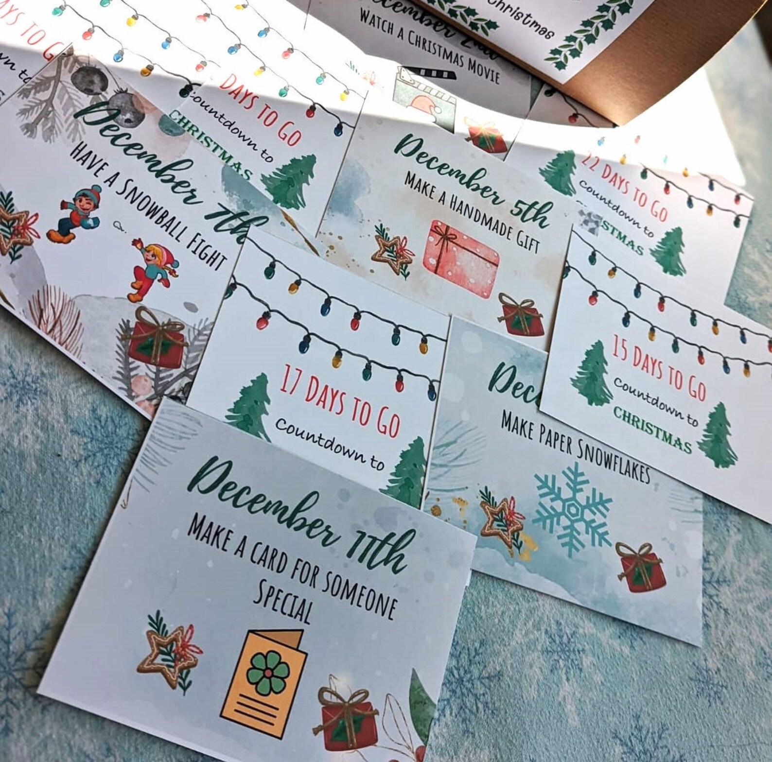 Activity Cards, Family Advent Calendar , Kids Activity Christmas Advent ...