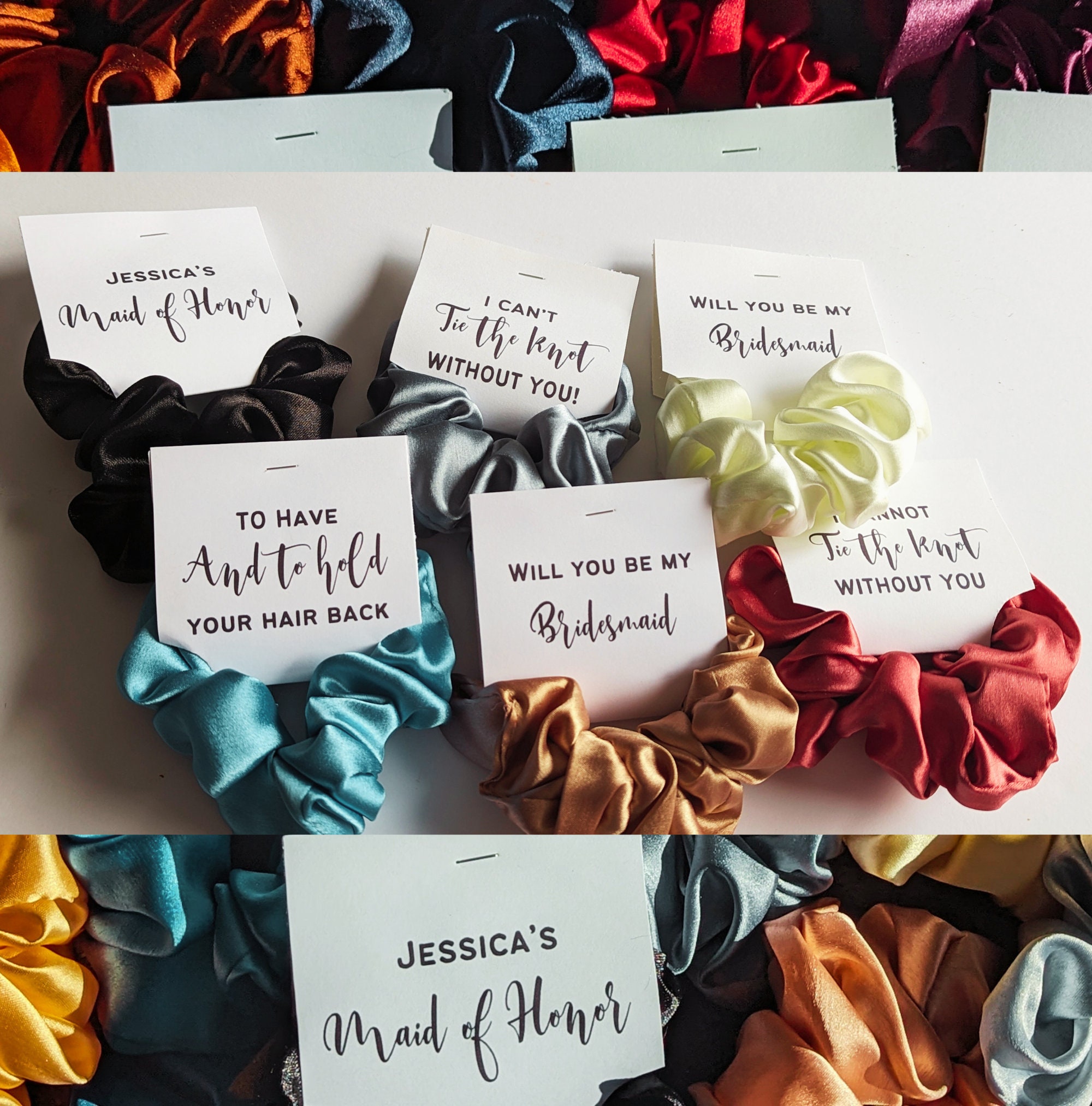 Bridesmaid Scrunchies Pack Bride Scrunchie Bridesmaid Scrunchie Set ...