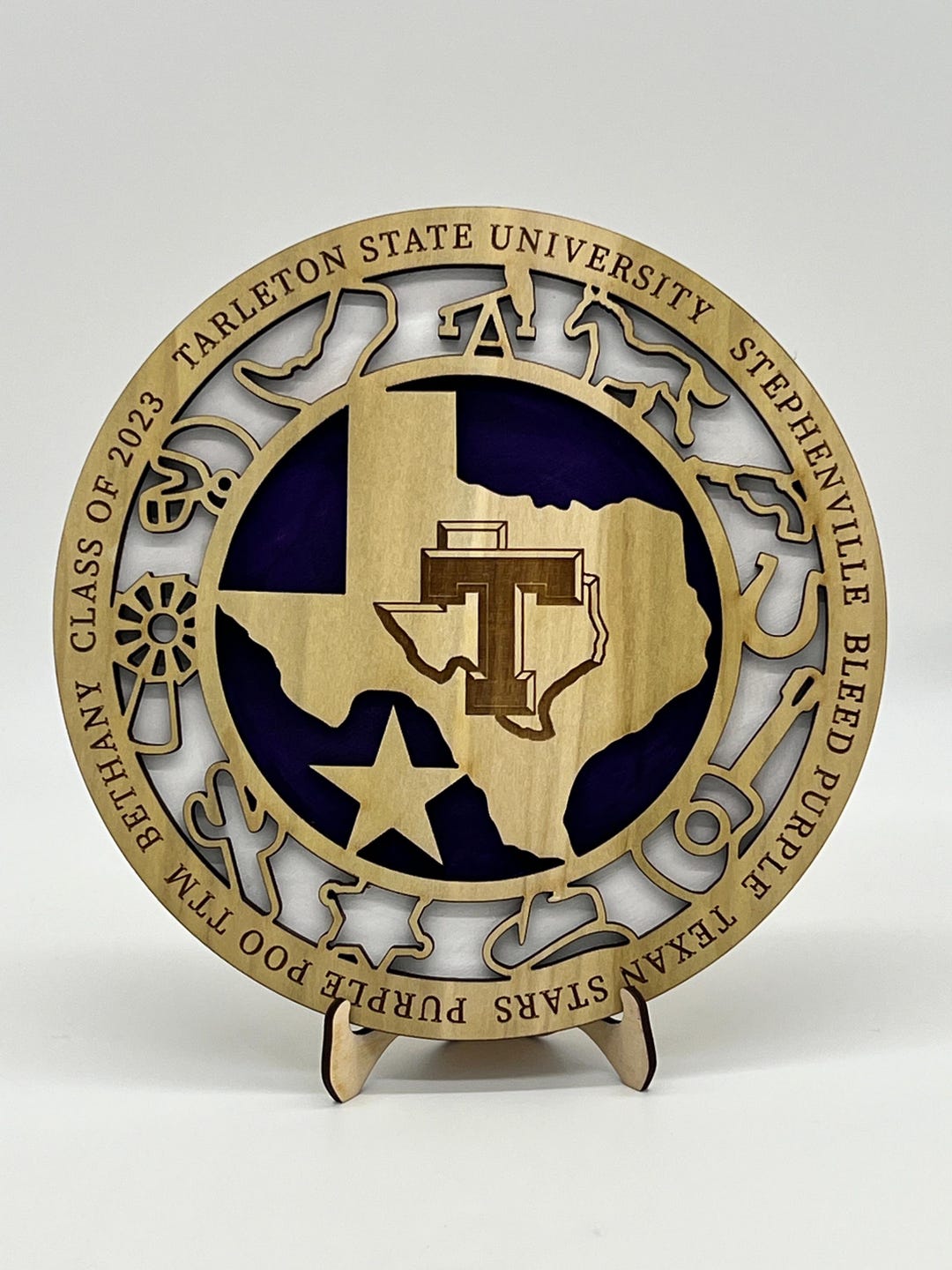 Tarleton University Spirit Decor - Handmade Two Layer Wooden Sign for ...