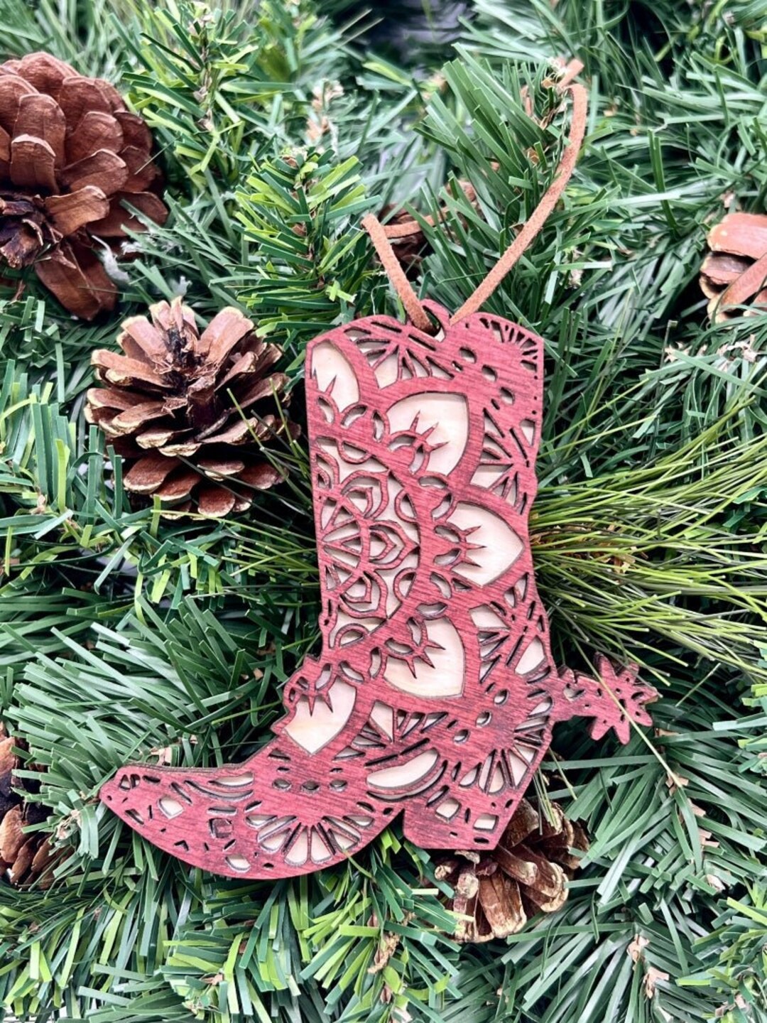 Boot Mandala Wood Ornament/hang Tag 4 - Etsy
