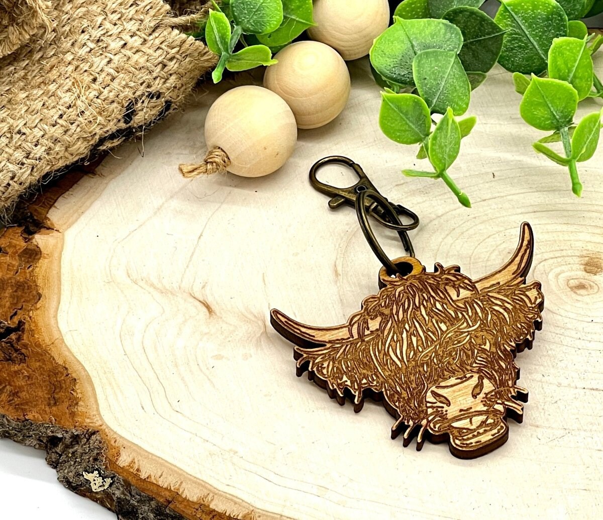 It's a Moo-d Highland Cow Keychain - Etsy