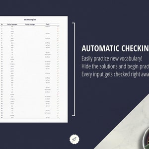 Excel Vocabulary List | Vocabulary Word Practice Tool | Language Study ...