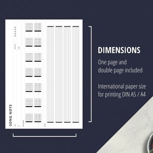 Guitar Notes Printables, Guitar Notes Template, Guitar Chords Notebook ...