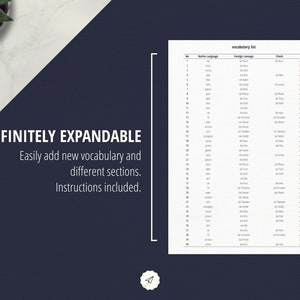 Excel Vocabulary List | Vocabulary Word Practice Tool | Language Study ...