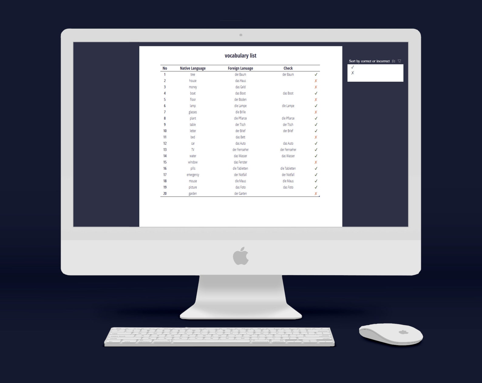Excel Vocabulary List | Vocabulary Word Practice Tool | Language Study ...