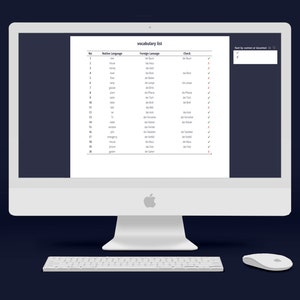 Excel Vocabulary List | Vocabulary Word Practice Tool | Language Study ...