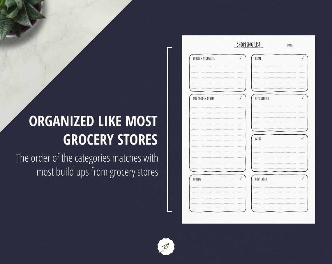 Cute Grocery List Simple Shopping List Printable Todo List - Etsy