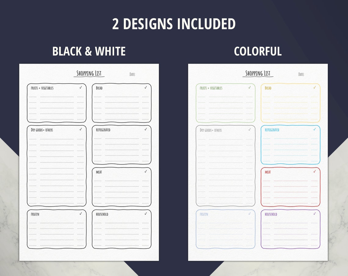 Cute Grocery List Simple Shopping List Printable Todo List - Etsy