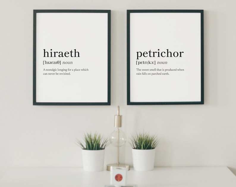Definition Prints Bundle | 5 Wall Art Prints | Typography Art | Hiraeth ...