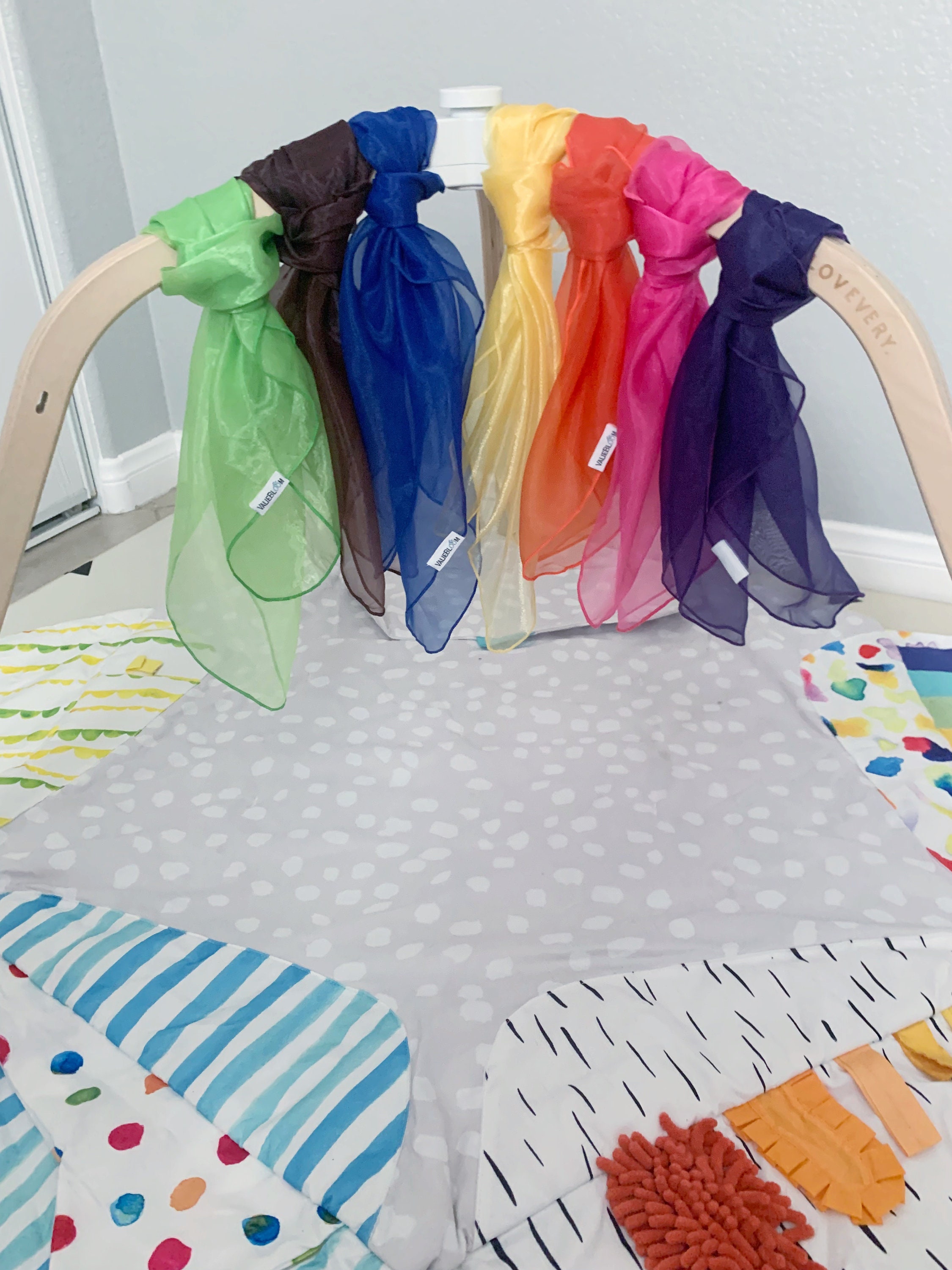 Bright Sensory Play Scarves, Rainbow Scarves, Set of 8 Rainbow - Etsy