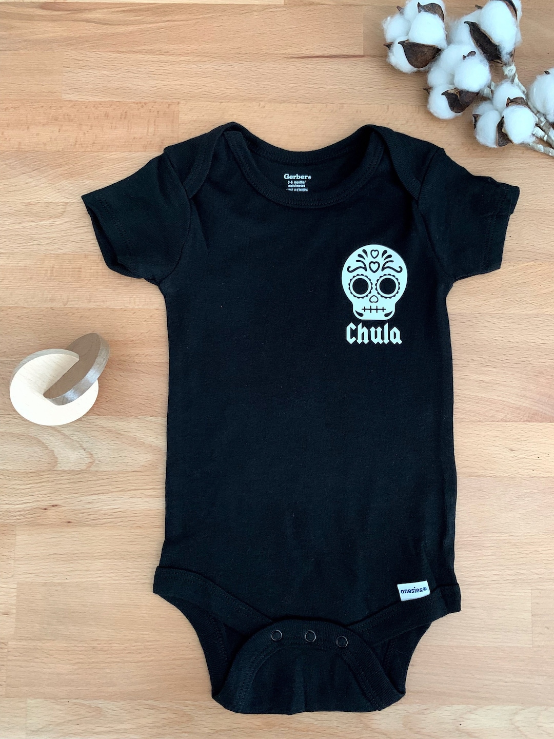 Calavera Girl Bodysuit, Chula Onesie, Funny Custom Baby Clothing, Dia ...