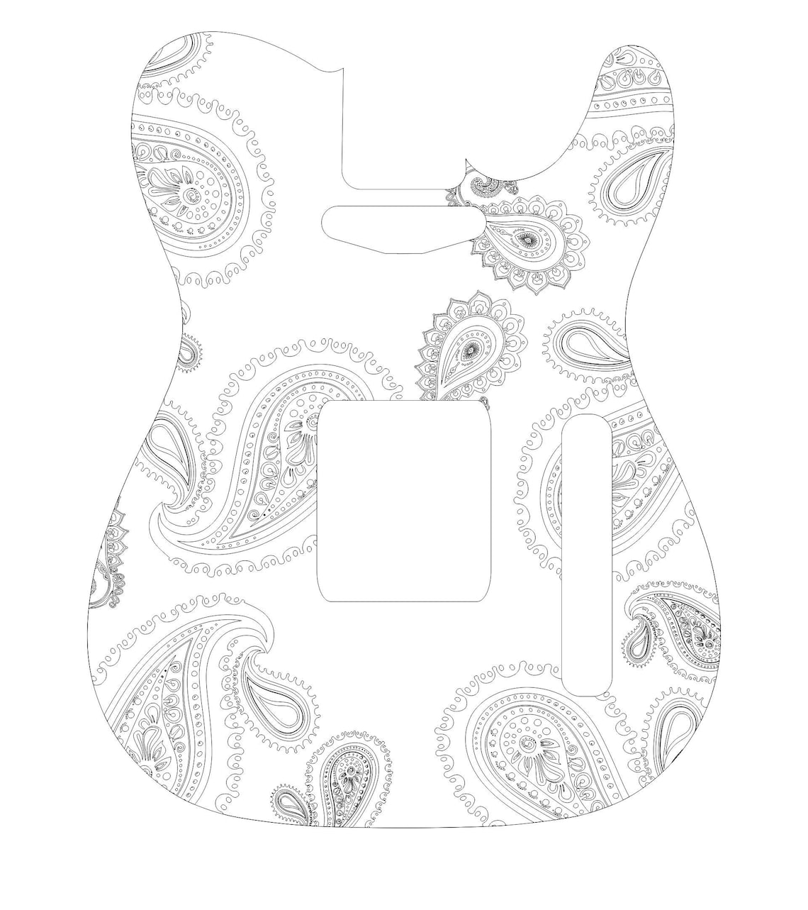 Telecaster, Engraving, Paisley, Digital File, SVG, DXF - Etsy