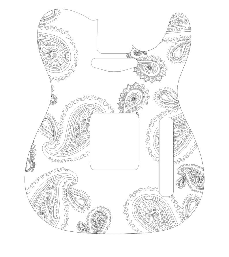 Telecaster, Engraving, Paisley, Digital File, SVG, DXF - Etsy