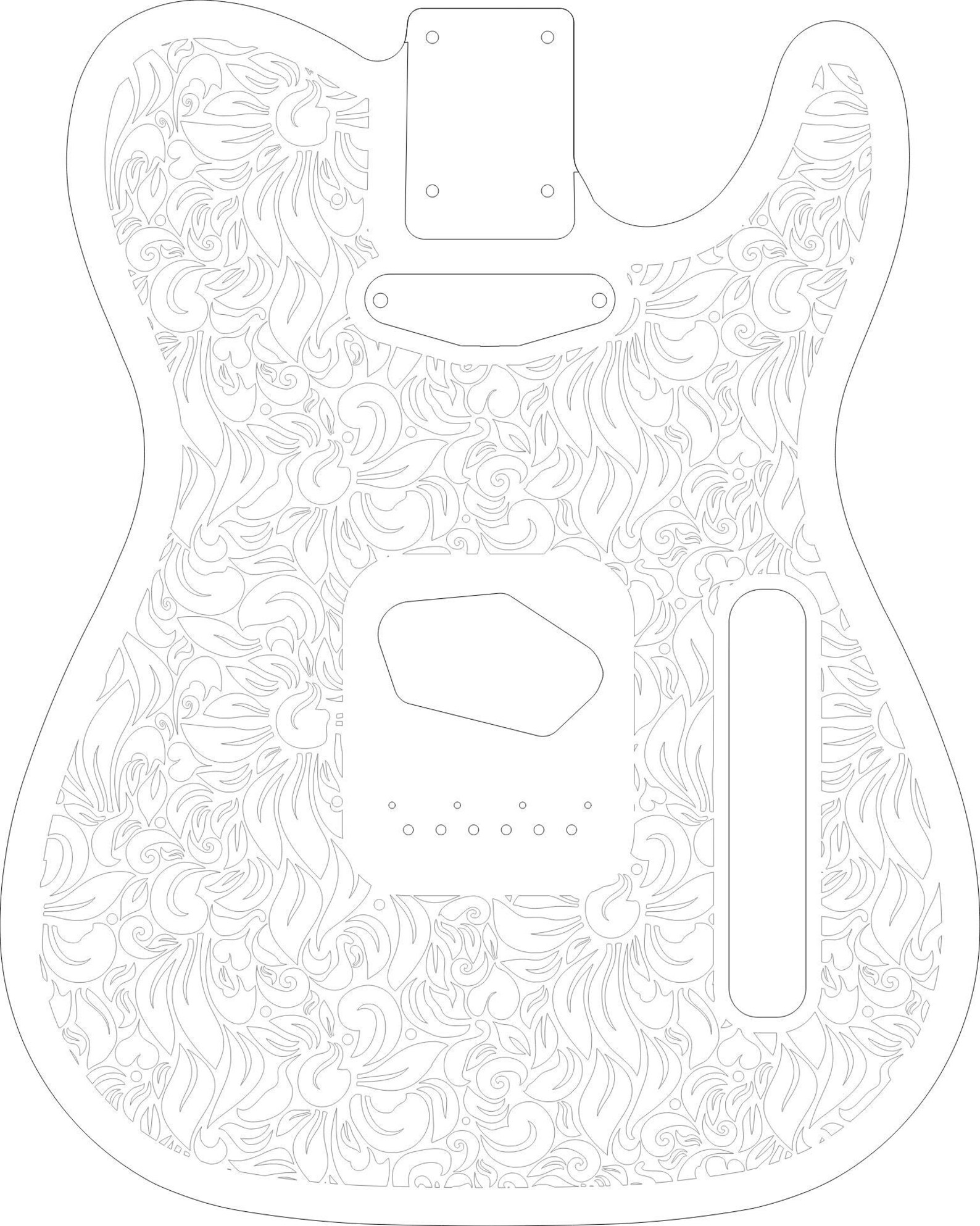 Telecaster Body, CNC File, Engraved, DXF, Vcarve File, Guitar, CNC, How ...