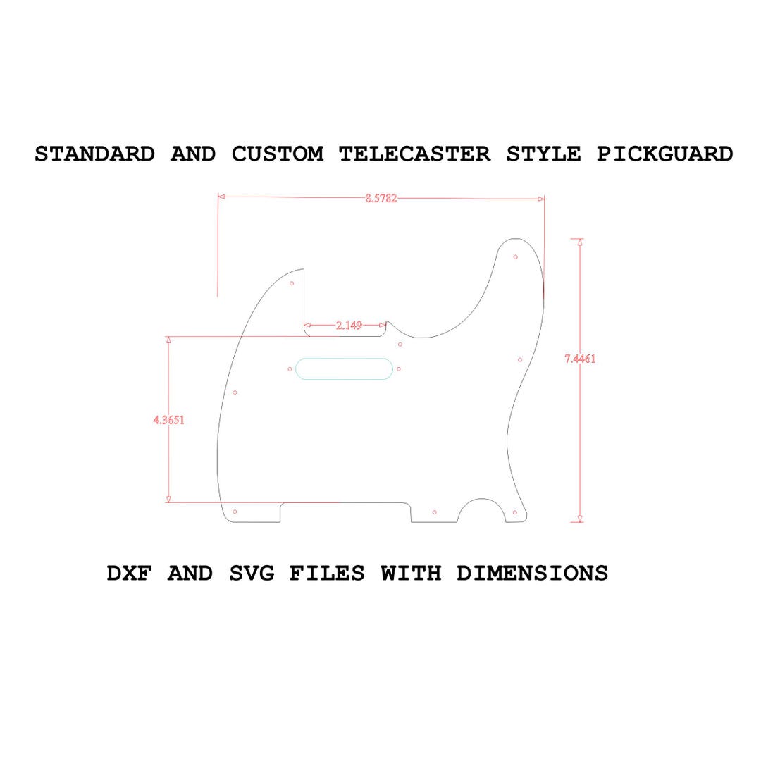 Telecaster Style Pickguards. Standard and Custom. DXF and SVG Files ...