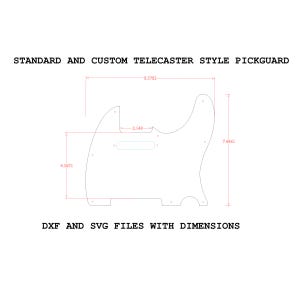 Telecaster Style Pickguards. Standard and Custom. DXF and SVG Files ...