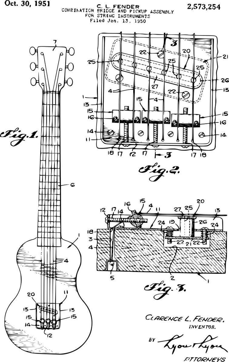 Fender, Patent, SVG, Telecaster Patent, Telecaster, CRICUT, Sublimation ...
