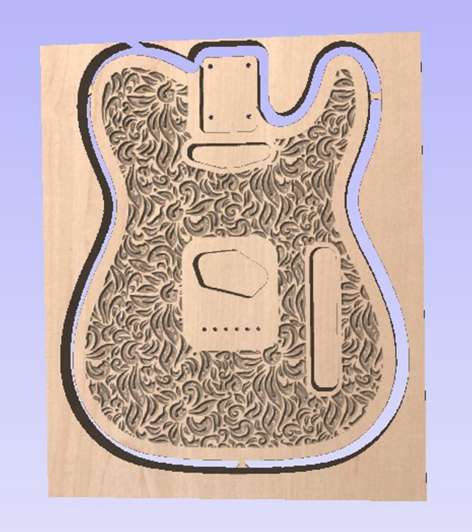 Telecaster Body, CNC File, Engraved, DXF, Vcarve File, Guitar, CNC, How ...
