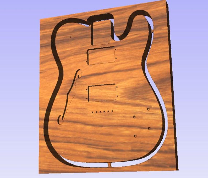 Thinline Style Telecaster Body, DXF File, Vcarve File, CNC, Guitar Body ...