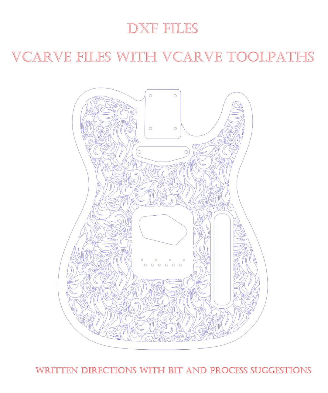 Telecaster Body, CNC File, Engraved, DXF, Vcarve File, Guitar, CNC, How to Guide, Vcarve Tool ...