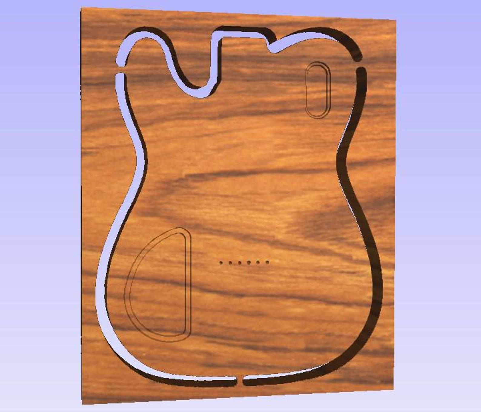 Thinline Style Telecaster Body, DXF File, Vcarve File, CNC, Guitar Body ...