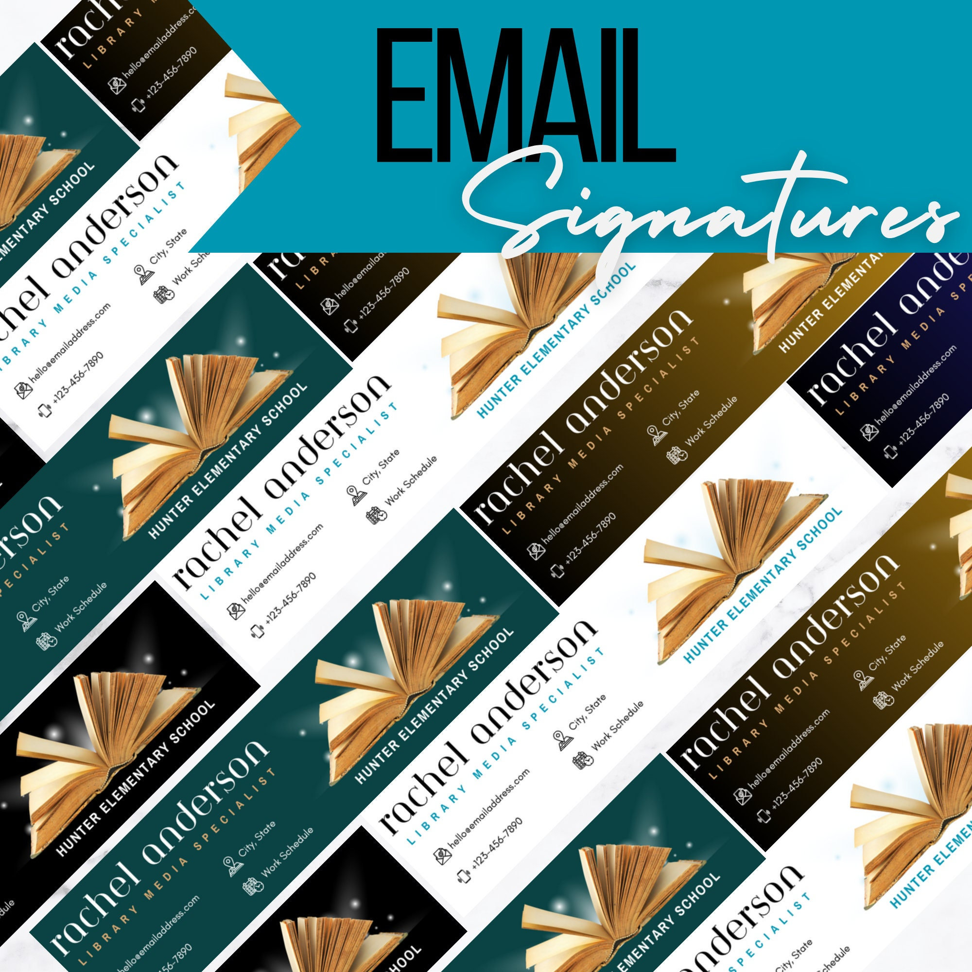 Modern Email Signature Digital Canva Editable Professional Gmail ...