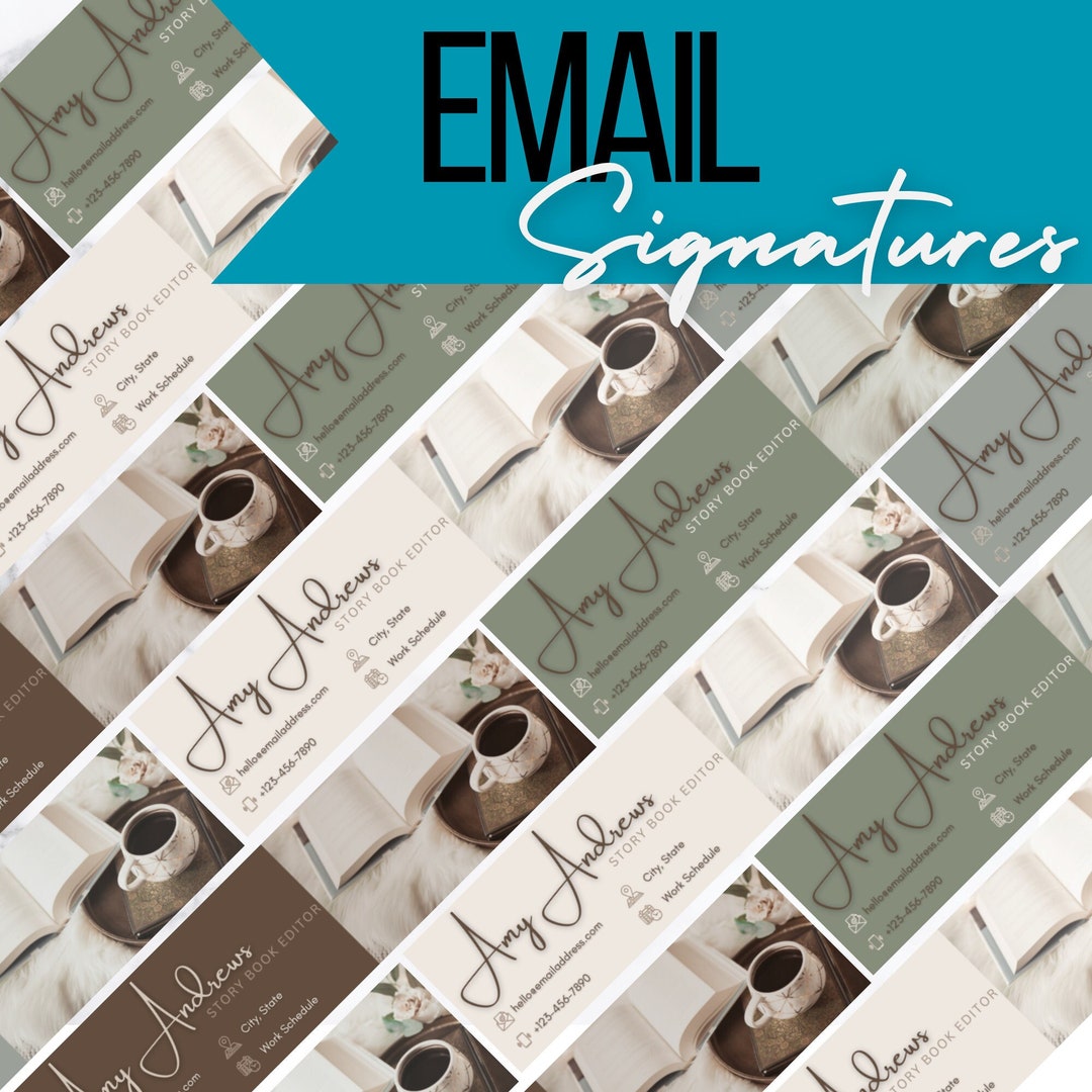 Modern Email Signature Digital Canva Editable Professional Gmail ...
