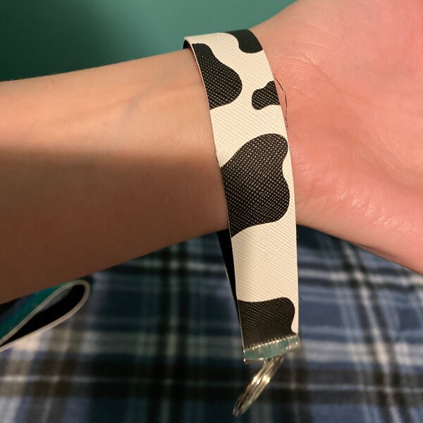Leather Cow Keychain - Etsy