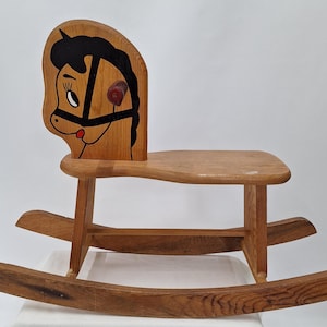 Antique Wooden Rocking Horse 1940s - Etsy