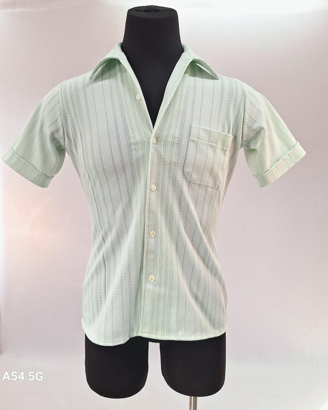 Vintage 60s-70s Open Weave Golf Shirt - Pale Green, Size M - Etsy
