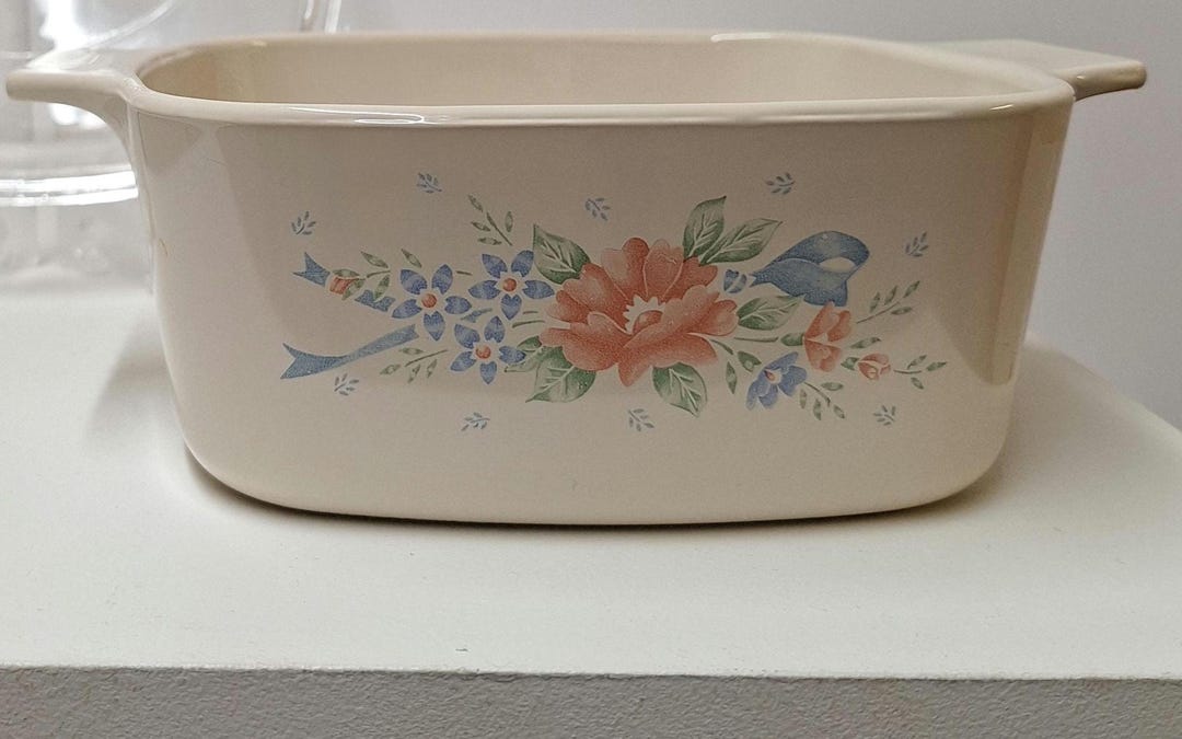 1990s Corningware Symphony Wildflowers 1.5 Quart Casserole Dish & Lid ...