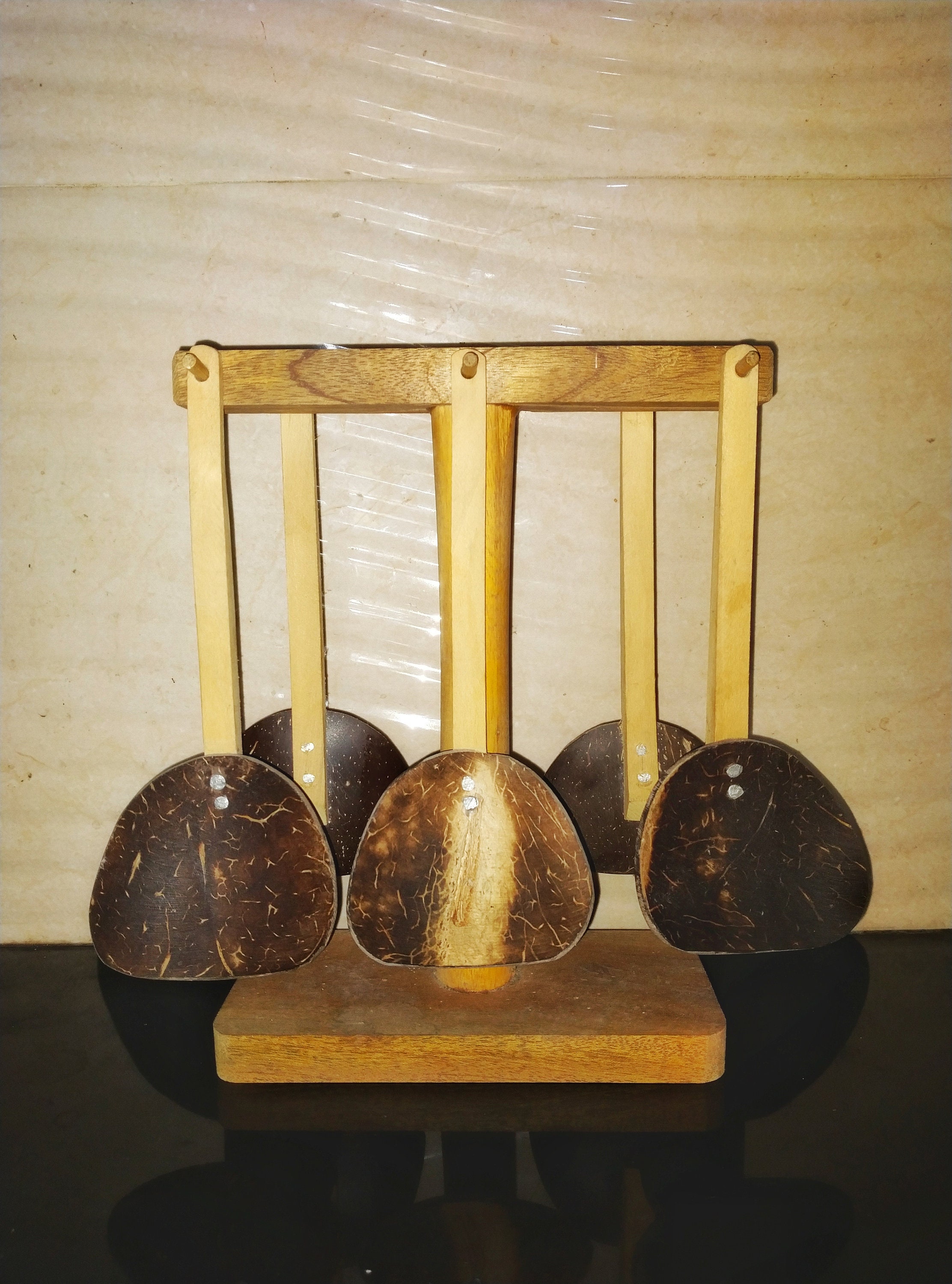 Beautiful Handmade Coconut Shell wooden Spoons With a HOLDER - Etsy