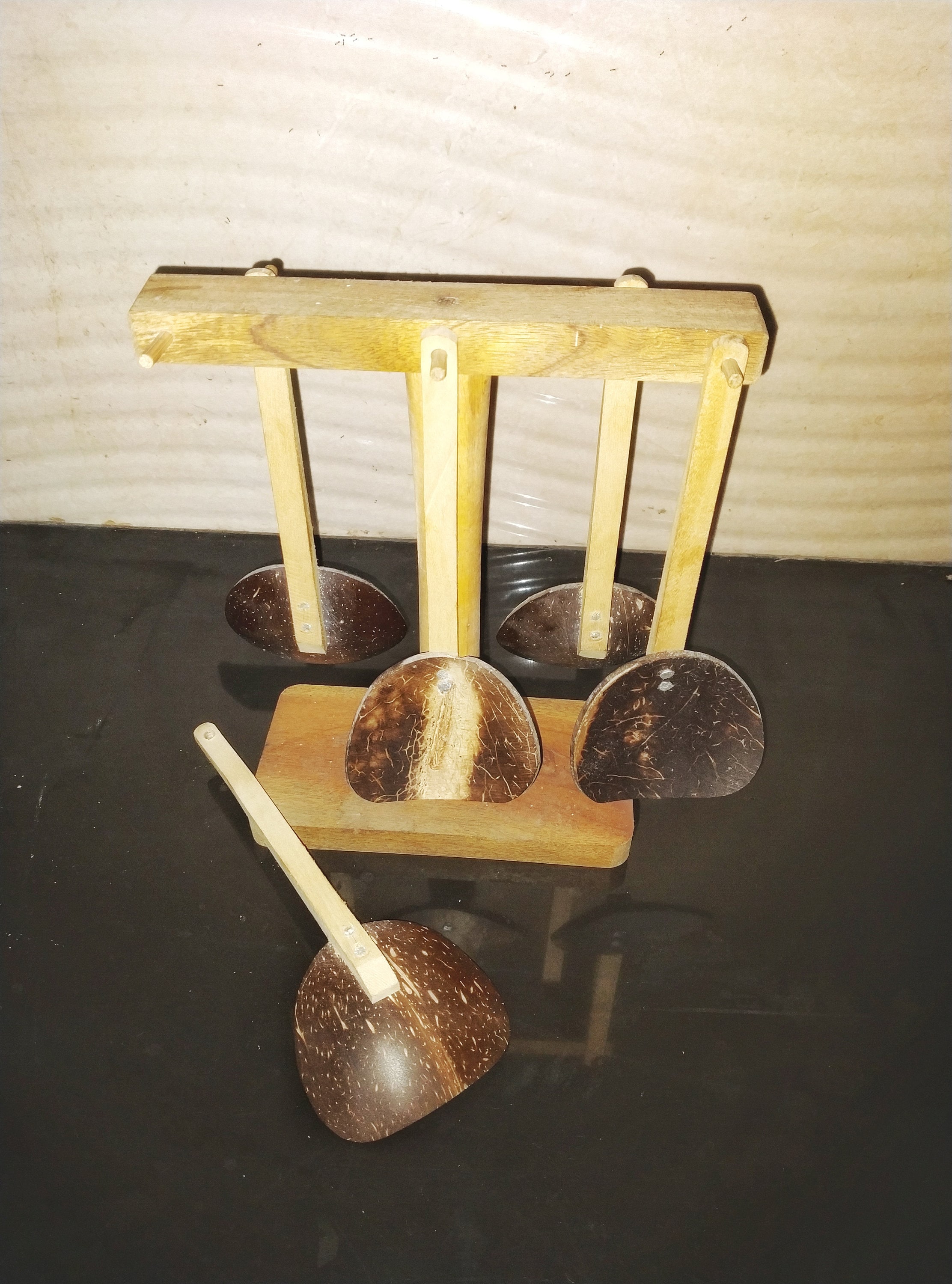 Beautiful Handmade Coconut Shell wooden Spoons With a HOLDER - Etsy