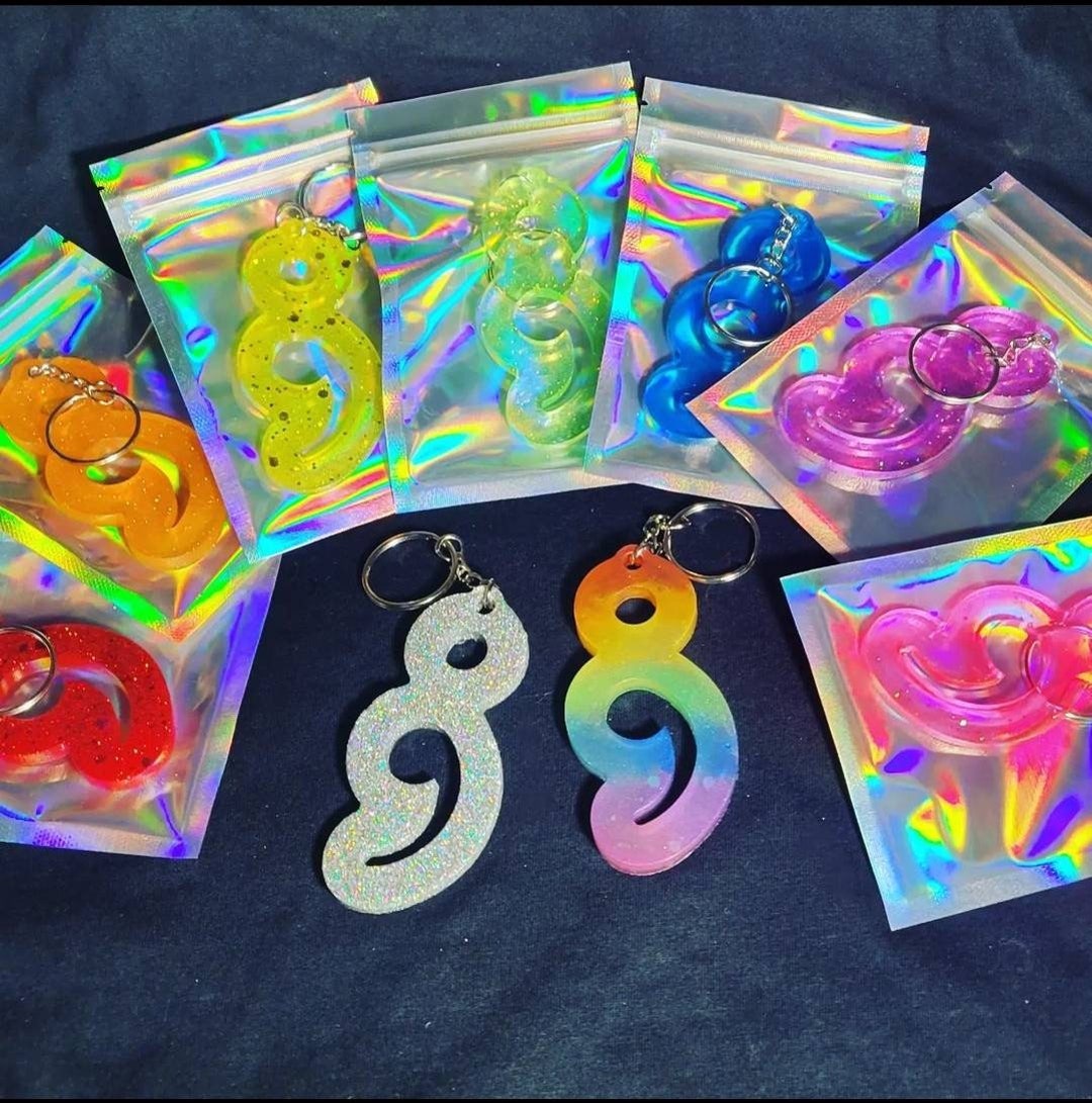 Semicolon Keychain May is Mental Health Month - Etsy