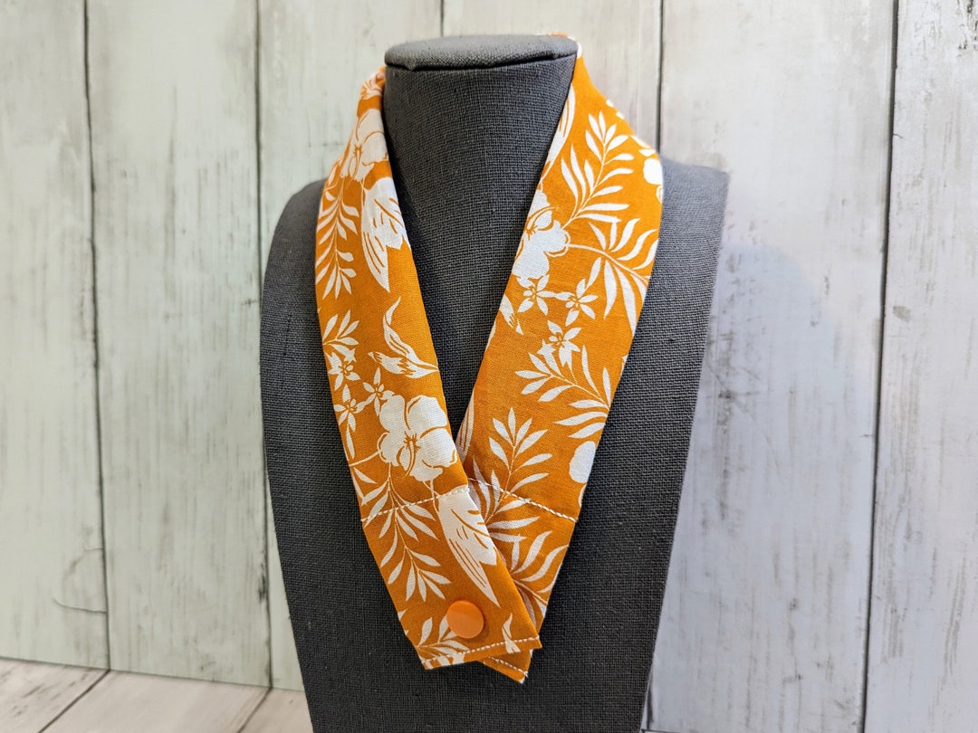 Neck Cooler (small) - Orange Hibiscus Flower Print, Cooling Neck Wrap ...