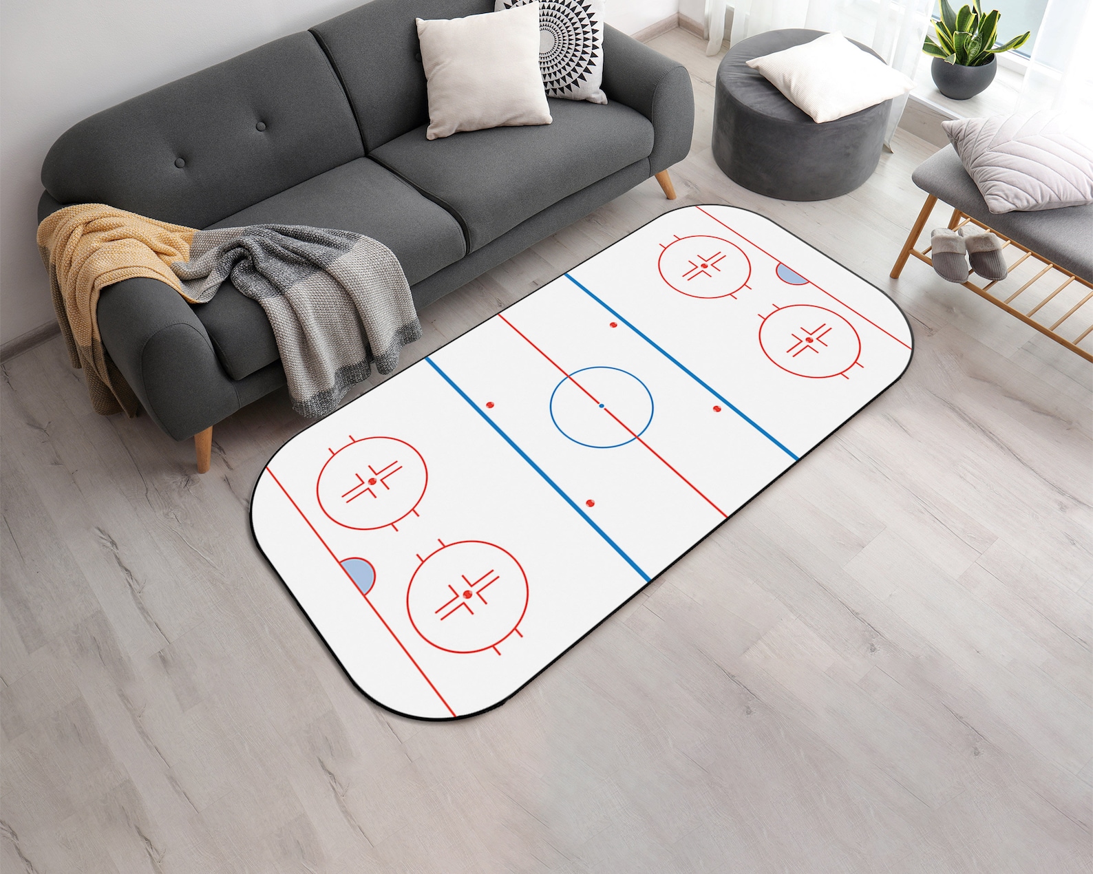 Ice Hockey Rink Printed Area Rug With Custom Team Logo - Etsy