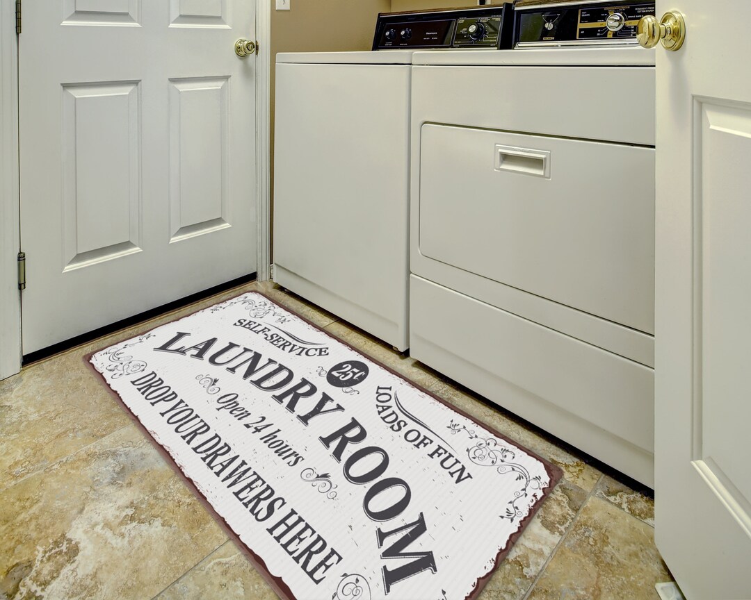 Printed Laundry Room Area Rug • Machine Washable Non-slip Laundry Room ...