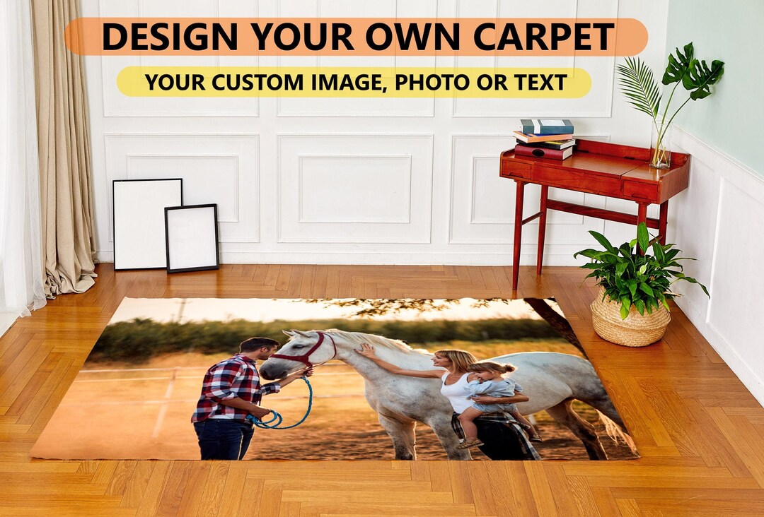 Design Your Own Vivid Color Printed Rug, Machine Washable Non-slip ...