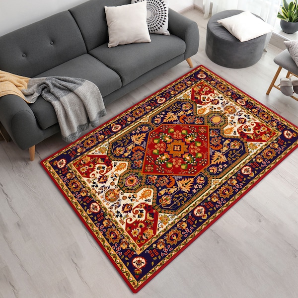 Red Persian Rug - Etsy