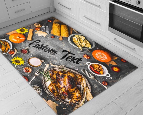 Vivid Color Printed Kitchen Rug Machine Washable Non-slip - Etsy
