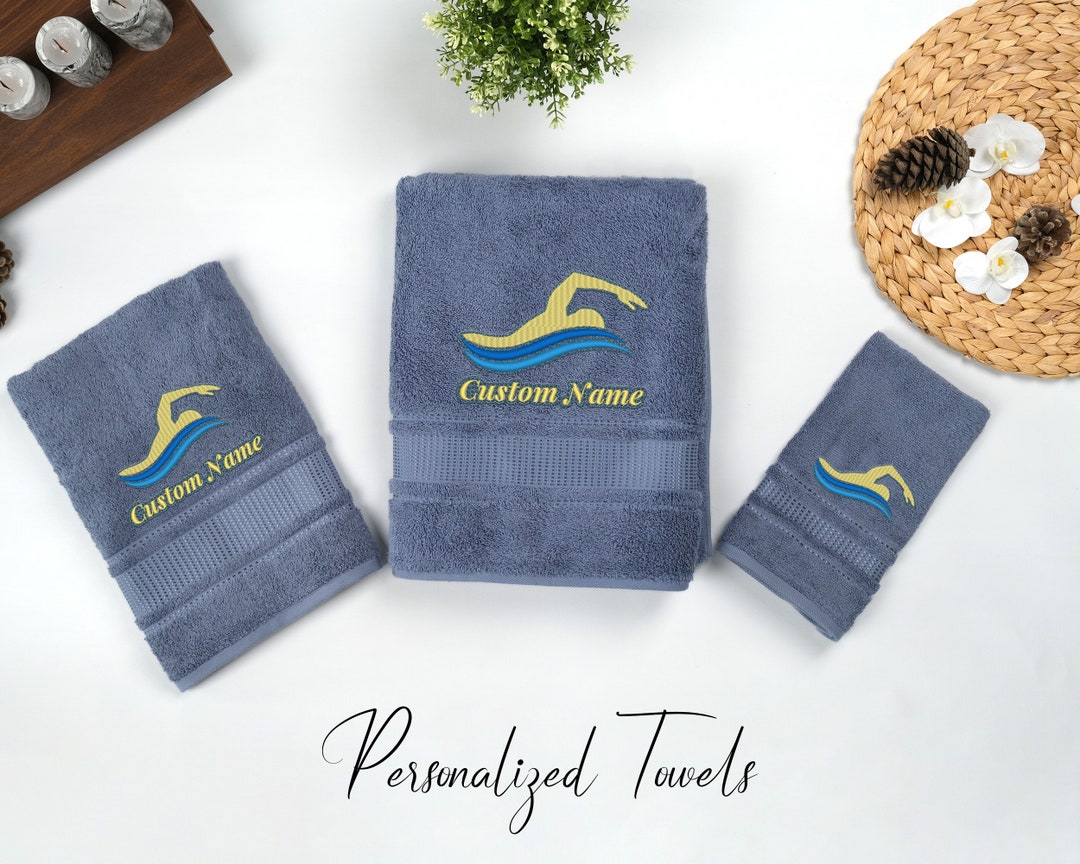 Personalized Embroidered Swimming Towels for Swim, Pool Swimmer ...
