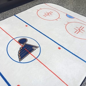 Ice Hockey Rink Printed Area Rug With Custom Team Logo • Washable Ice ...