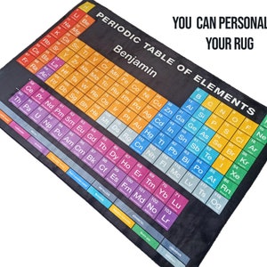 Periodic Table of Elements Area Rug • Washable Personalized Tabular ...